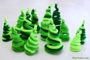 Pipe Cleaner Trees for Wooden Train Layouts