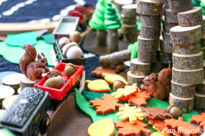 Squirrel Train Small World -- Fall Invitations to Play